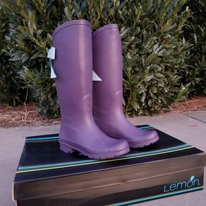 Lemon | Shoes | Lemon Collection Rain Boots In Berry Purple | Poshmark
